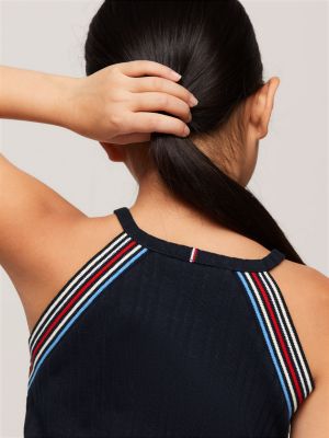 1985 Tanktop Met Track Logo Blauw Tommy Hilfiger