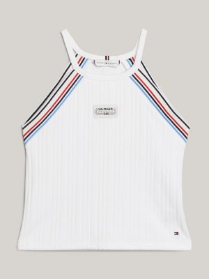 1985 Tanktop Met Track Logo Wit Tommy Hilfiger