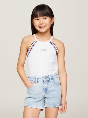 1985 Collection Tanktop Mit Track Logo Weiß Tommy Hilfiger