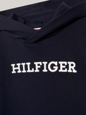 Hoodie Met Monotype Logo Blauw Tommy Hilfiger