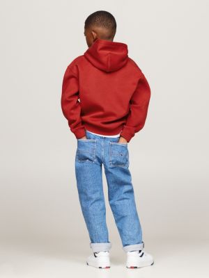 Essential Fleece Hoodie Mit Flag Red Tommy Hilfiger