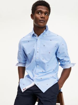 Regular Fit Hemd Mit Monogramm Blau Tommy Hilfiger