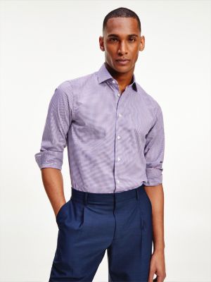 Th Flex Slim Fit Hemd Mit Vichy Karos Rot Tommy Hilfiger