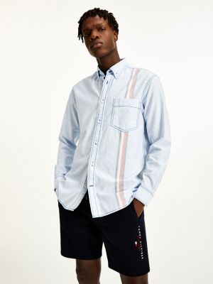 Tommy Icons Overhemd Met Ithaca Streep Blauw Tommy Hilfiger