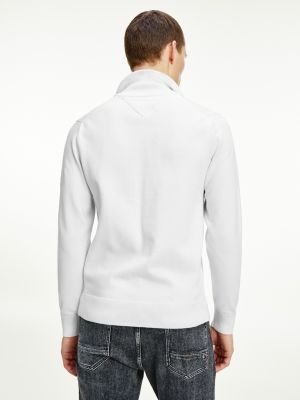 Signature Detail Mock Turtleneck Jumper White Tommy Hilfiger