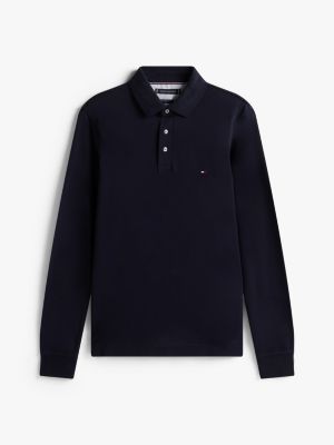 Polo Ajusté 1985 Collection à Manches Longues Bleu Tommy Hilfiger