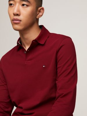 1985 Regular Fit Polo Met Lange Mouwen Rood Tommy Hilfiger