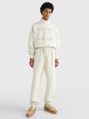 Joggers Prep Relaxed Fit Con Stemma Bianco Tommy Hilfiger