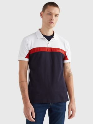 Polo Coupe Standard Colour Block Bleu Tommy Hilfiger