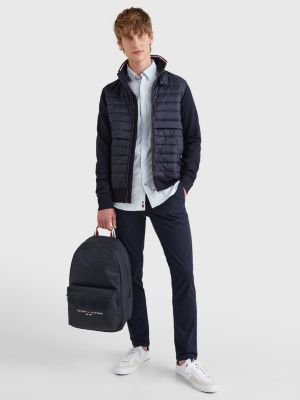 Mixed Media Zip Thru Jacket Blue Tommy Hilfiger