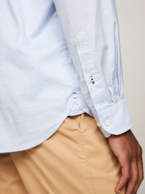 Th Flex Popeline Hemd Mit Bio Baumwolle Blau Tommy Hilfiger