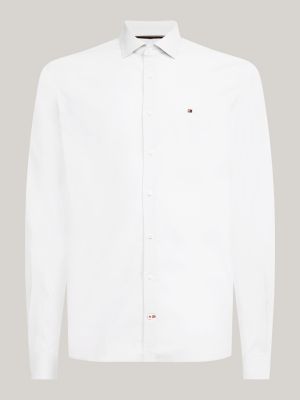 Chemise Th Flex En Popeline Blanc Tommy Hilfiger