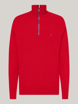 Pullover 1985 Collection Con Mezza Zip Arancione Tommy Hilfiger