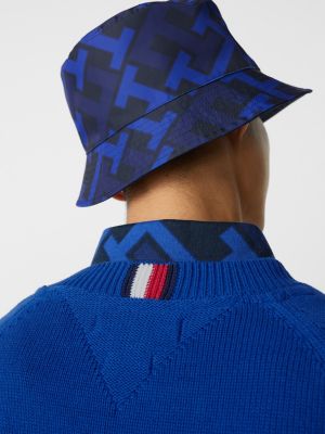 Th Monogram Supima Relaxed Jumper Blue Tommy Hilfiger