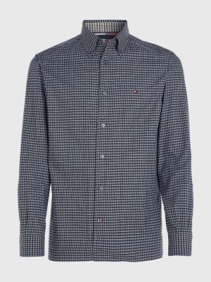 Camicia Regular Fit In Flanella A Quadri Blu Tommy Hilfiger