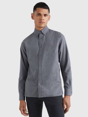 Camicia Regular Fit In Flanella A Quadri Blu Tommy Hilfiger