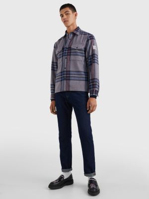 Sobrecamisa De Cuadros Con Corte Amplio Gris Tommy Hilfiger