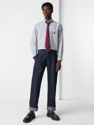 Th Monogram Regular Fit Hemd Blau Tommy Hilfiger