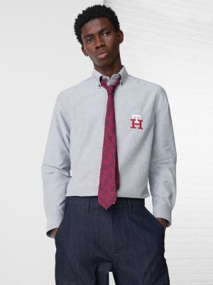 Th Monogram Regular Fit Hemd Blau Tommy Hilfiger