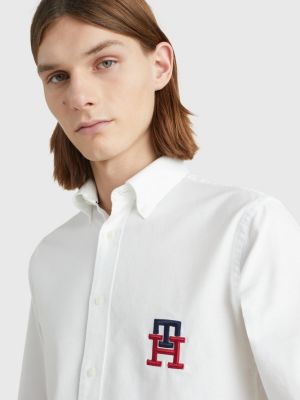 Th Monogram Regular Fit Shirt White Tommy Hilfiger