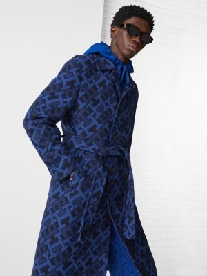 TH Monogram Jacquard Car Coat | BLUE | Tommy Hilfiger