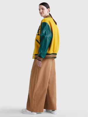 Crest Cashmere Blend Varsity Jacket Yellow Tommy Hilfiger
