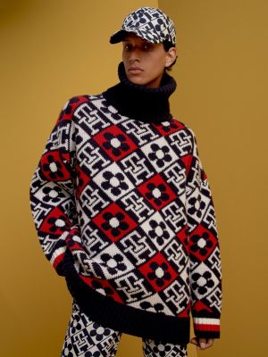 Th X Richard Quinn Pullover Mit Monogramm Blau Tommy Hilfiger