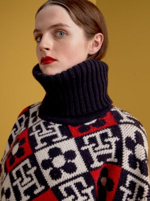 Th X Richard Quinn Pullover Mit Monogramm Blau Tommy Hilfiger