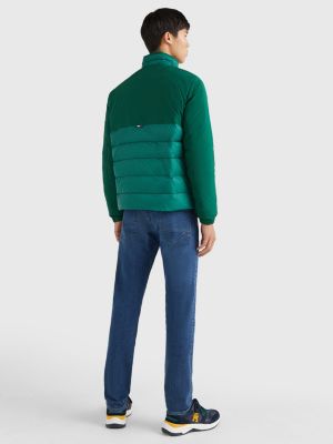 Zip Thru Stand Up Collar Padded Jacket Green Tommy Hilfiger