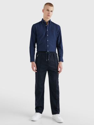 Chemise Oxford Coupe Standard En Coton Bleu Tommy Hilfiger