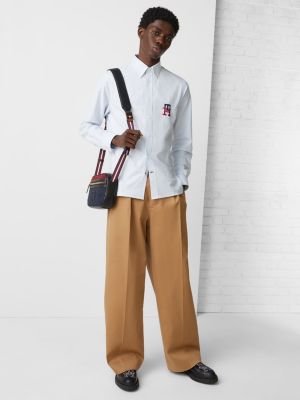 Th Monogram Regular Fit Oxford Hemd Blau Tommy Hilfiger