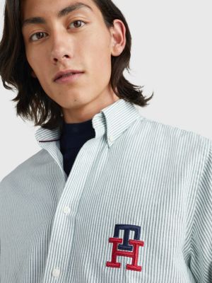 Chemise Coupe Standard Th Monogram Vert Tommy Hilfiger