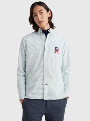 Chemise Coupe Standard Th Monogram Vert Tommy Hilfiger