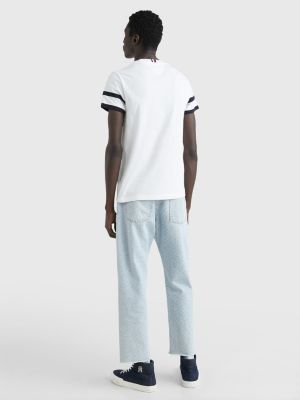 Slim Fit T Shirt Mit Color Block Design Weiß Tommy Hilfiger