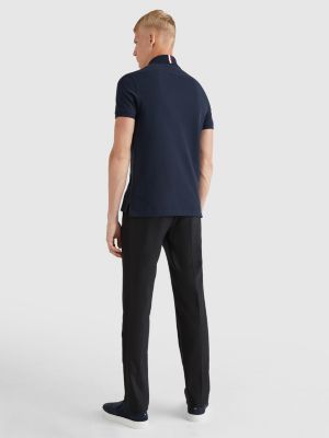 Polo Icons Slim Fit Con Stemma Blu Tommy Hilfiger