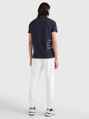 Camiseta De Corte Slim Con Logo Lateral Azul Tommy Hilfiger