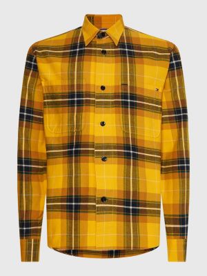 Sopracamicia Relaxed Fit A Quadri Tartan Giallo Tommy Hilfiger