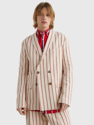 Gestreiftes Relaxed Fit Sakko Rot Tommy Hilfiger