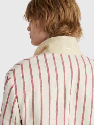 Blazer Relaxed Fit A Righe Rosso Tommy Hilfiger