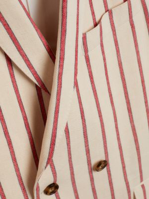 Blazer Relaxed Fit A Righe Rosso Tommy Hilfiger