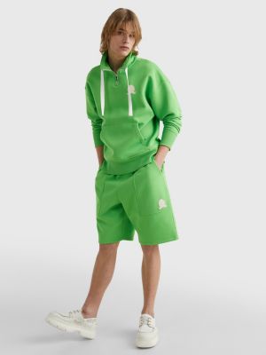 Sweatshirt Met Rits En Embleem Groen Tommy Hilfiger