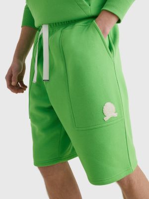 Sweat Shorts Aus Fleece Mit Wappen GrÜn Tommy Hilfiger