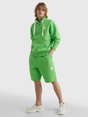 Sweat Shorts Aus Fleece Mit Wappen GrÜn Tommy Hilfiger