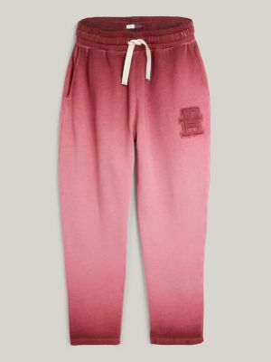 Garment Dyed Monogram Relaxed Fit Joggers Red Tommy Hilfiger