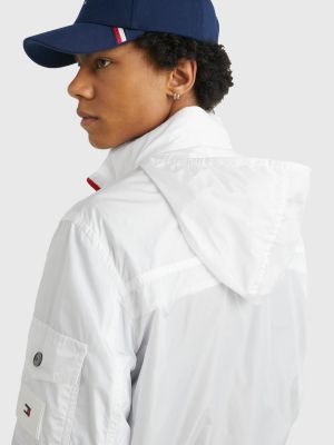 Packable Logo Zip Thru Regatta Jacket White Tommy Hilfiger