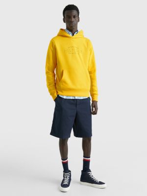 Felpa Flex Con Cappuccio E Logo Giallo Tommy Hilfiger