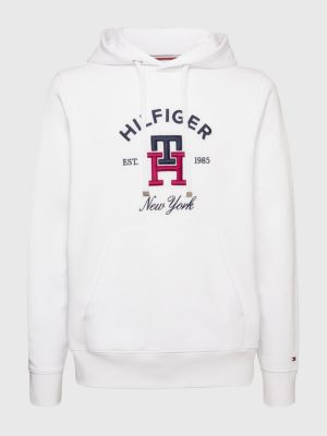 Th Monogram Hoodie Mit Stickerei Weiß Tommy Hilfiger