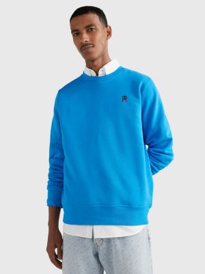 Flex Fleece Sweatshirt Met Monogram Blauw Tommy Hilfiger