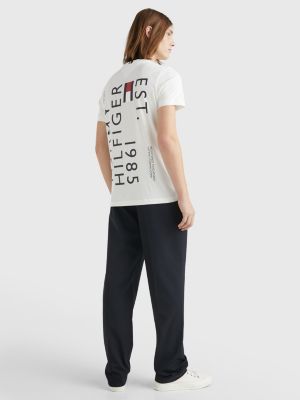 Back Logo Slim Fit T Shirt White Tommy Hilfiger