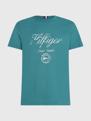 Camiseta Con Logo De Corte Slim Verde Tommy Hilfiger